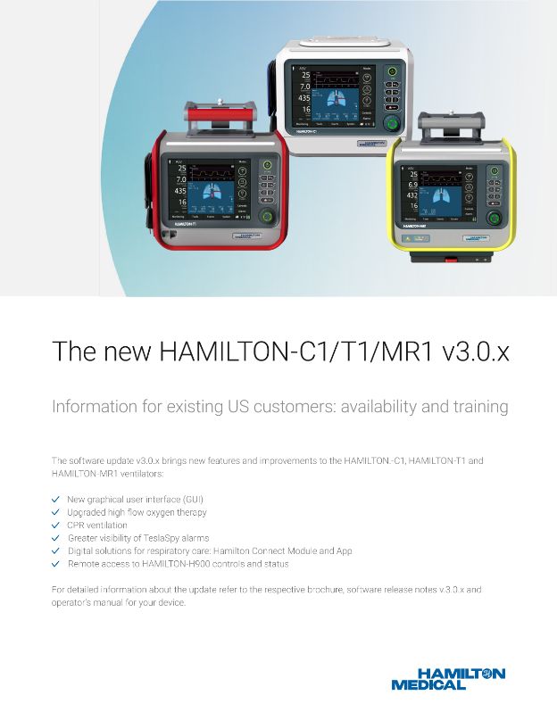 The new HAMILTON-C1/T1/MR1 SW3.0.x - information for existing US ...